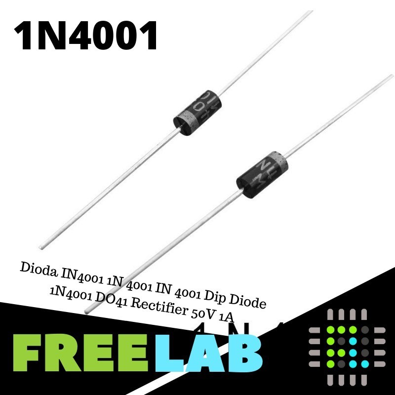 Jual Dioda IN4001 1N 4001 IN 4001 Dip Diode 1N4001 DO41 Rectifier 50V 1A | Shopee Indonesia