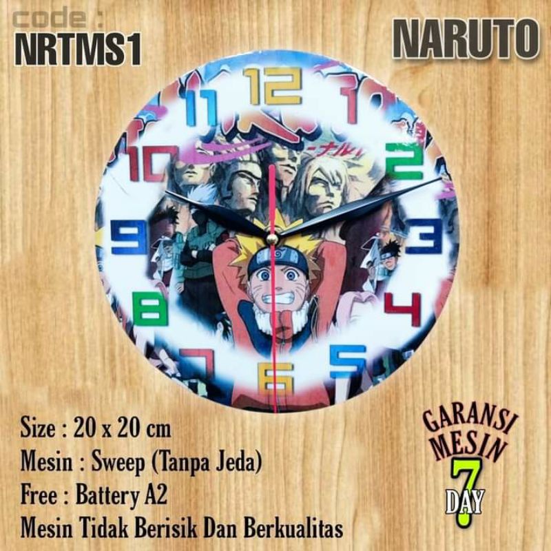 Jual Jam Dinding Anime Animasi Naruto Mesin Halus Tidak Berisik (NRTMS1 ...