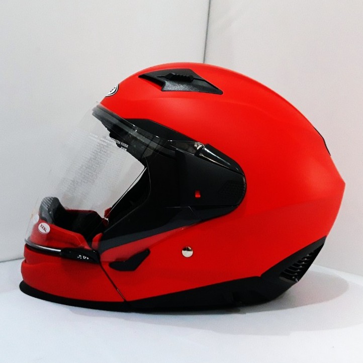 Jual Helm Modular Zeus Import ZS-611C Matt Red | Shopee Indonesia