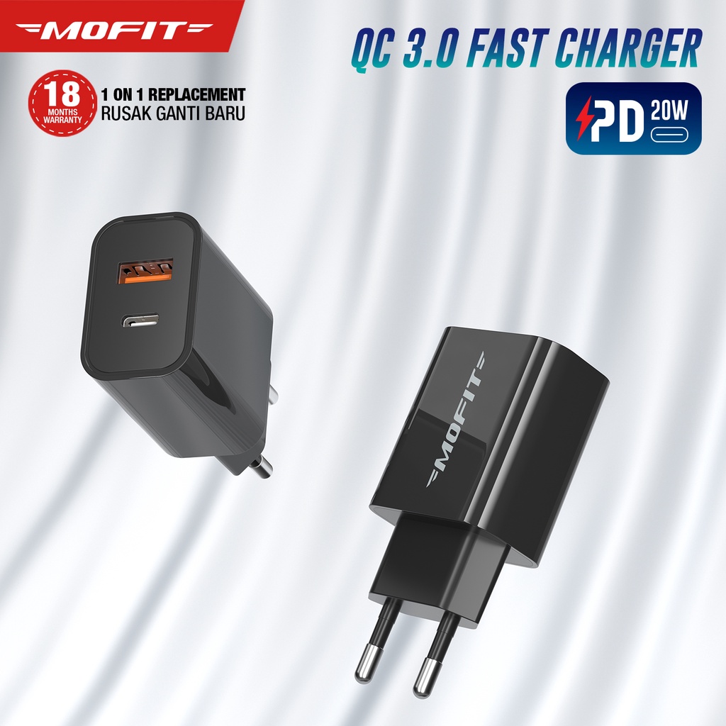 Jual Mofit MPD20 - Quick charge 3.0A + PD 20 Watt Wall Charge | Shopee ...