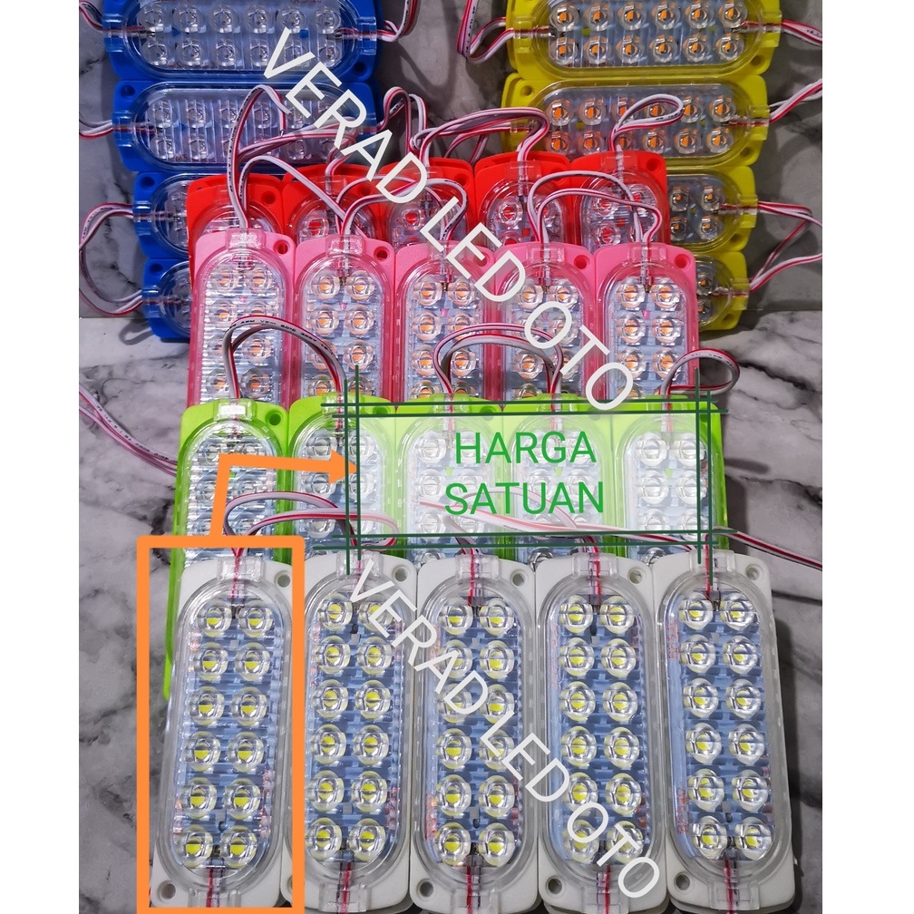 Jual Led lampu variasi bak kolong truk bus 12 mata 12mata ultrasonic 12 Volt 12V 24 Volt 24V ...