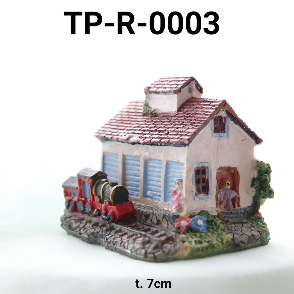Jual TP-R-0003 Cake topper patung pajangan resin rumah kuno yamama ...