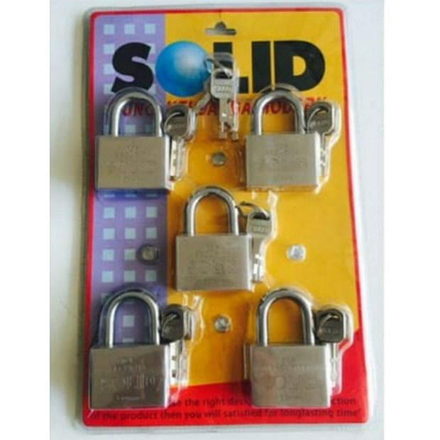Jual SOLID GEMBOK MASTER KEY 809 50 MM ISI 5 SN | Shopee Indonesia