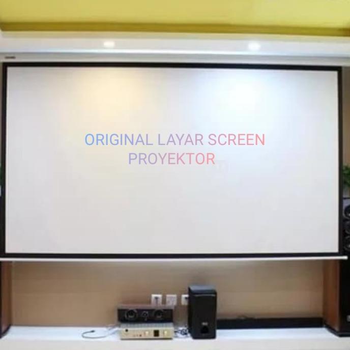 Jual Layar Screen proyektor manual gantung 96 inch world screen- Putih ...