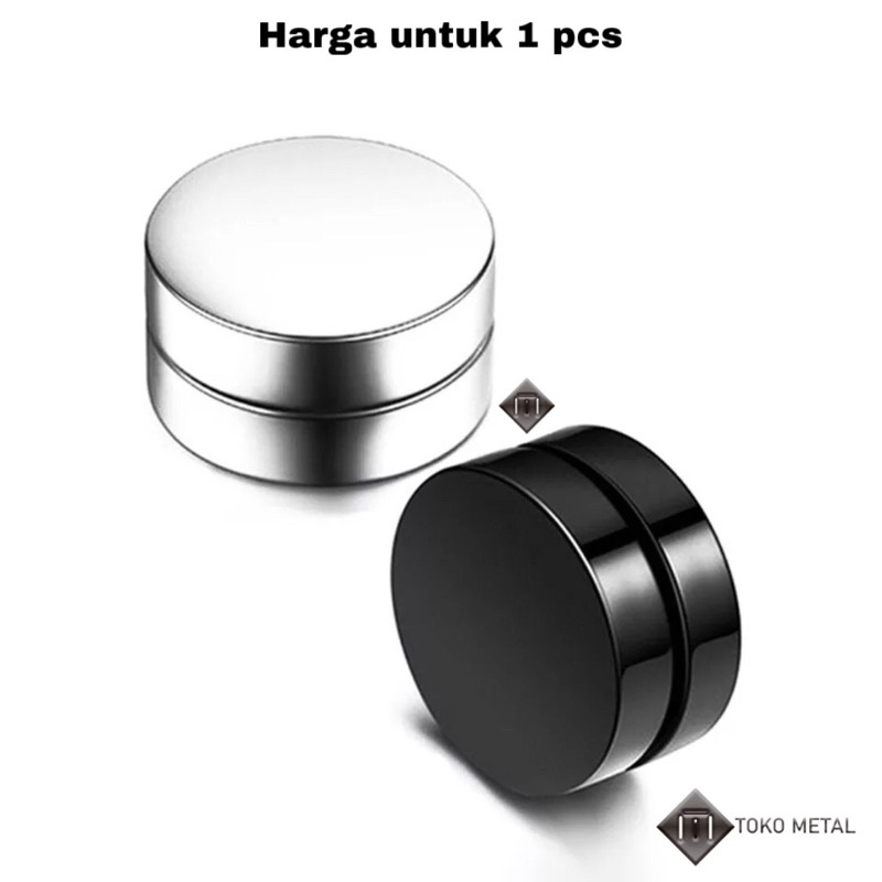 Jual Anting Magnet 100% Titanium Anti Karat Pria Silver & black [ Toko ...