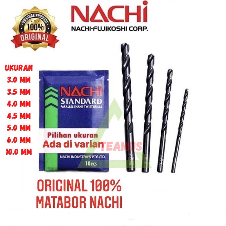 Jual ORIGINAL Nachi Mata Bor Besi HSS Asli 2mm 2.5mm 3mm 3.5mm 4mm 4.5mm 5mm 5.5mm 6mm 8mm 10mm ...