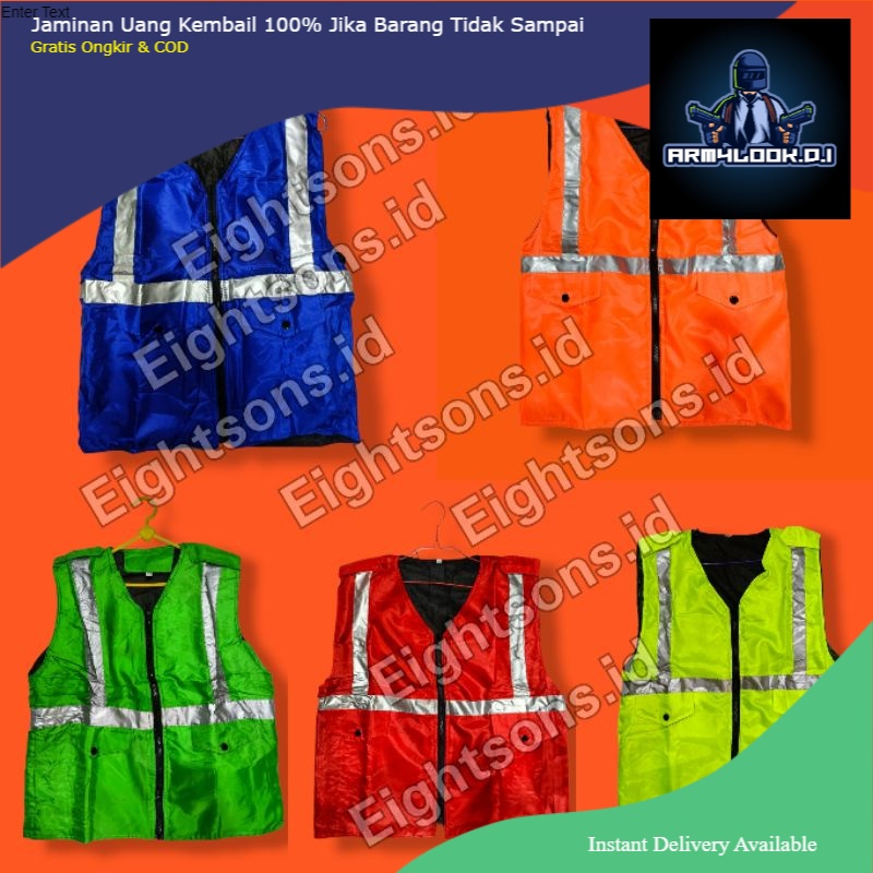 Jual COD Rompi Parasit Rompi Parasut Rompi Safety Rompi Proyek Rompi ...