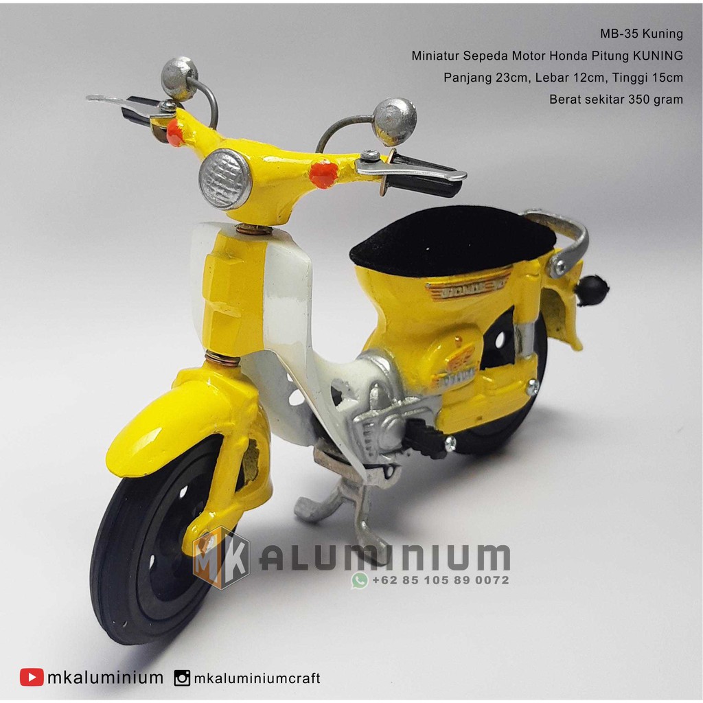 Jual Miniatur Sepeda Motor Honda Pitung warna Kuning - Diecast Montor ...