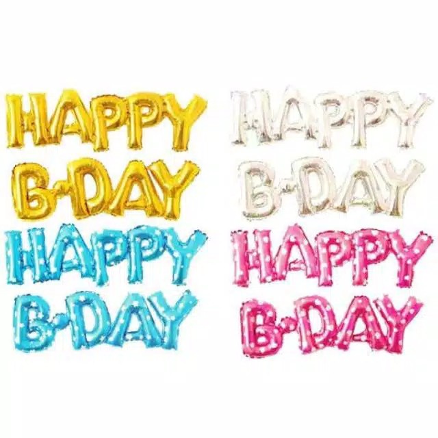 Jual Balon Foil Happy Birthday Sambung / HBD Foil Balloon | Shopee ...