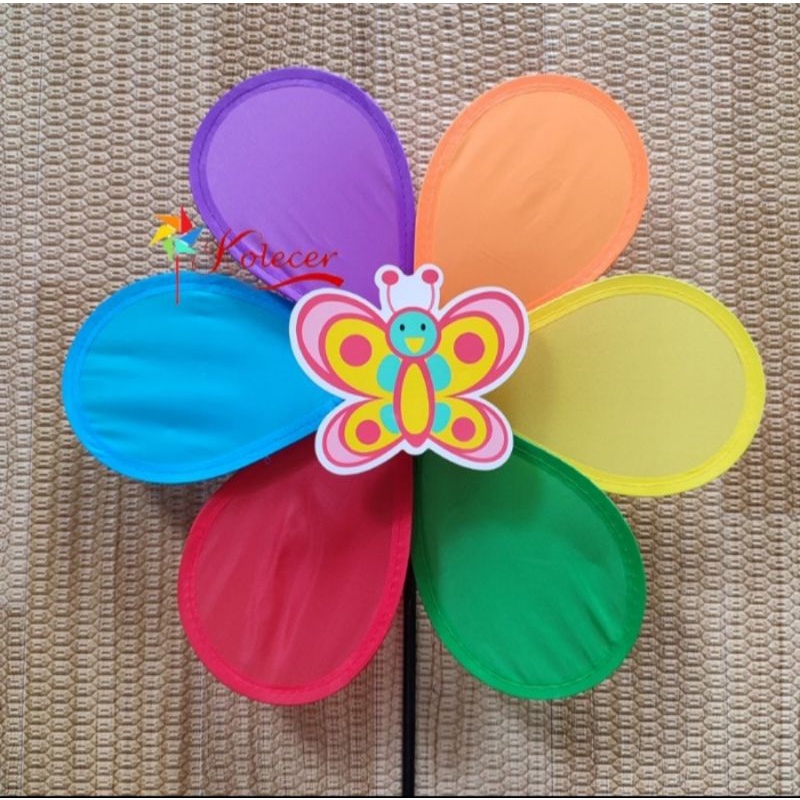Jual Kincir Angin Kolecer Single Rainbow Bug Pinwheel Mainan Edukasi ...