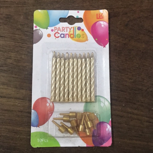 Jual Lilin Ultah Spiral Gold isi 10pcs | Shopee Indonesia