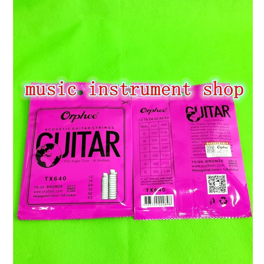 Jual senar Orphee TX640 gitar akustik 012-053 acoustic strings TX 640 ...