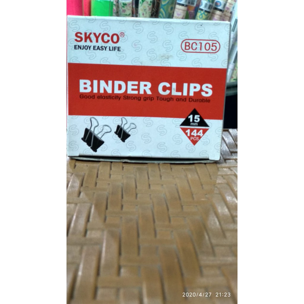 Jual Binder Clip No.105/ Penjepit Kertas/BINDER CLIP 105 KECIL 15MM ...