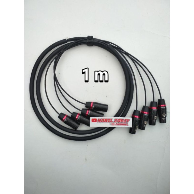 Jual Kabel Input Snake 4 Channel 1m + Konektor Cannon Male Female Full ...