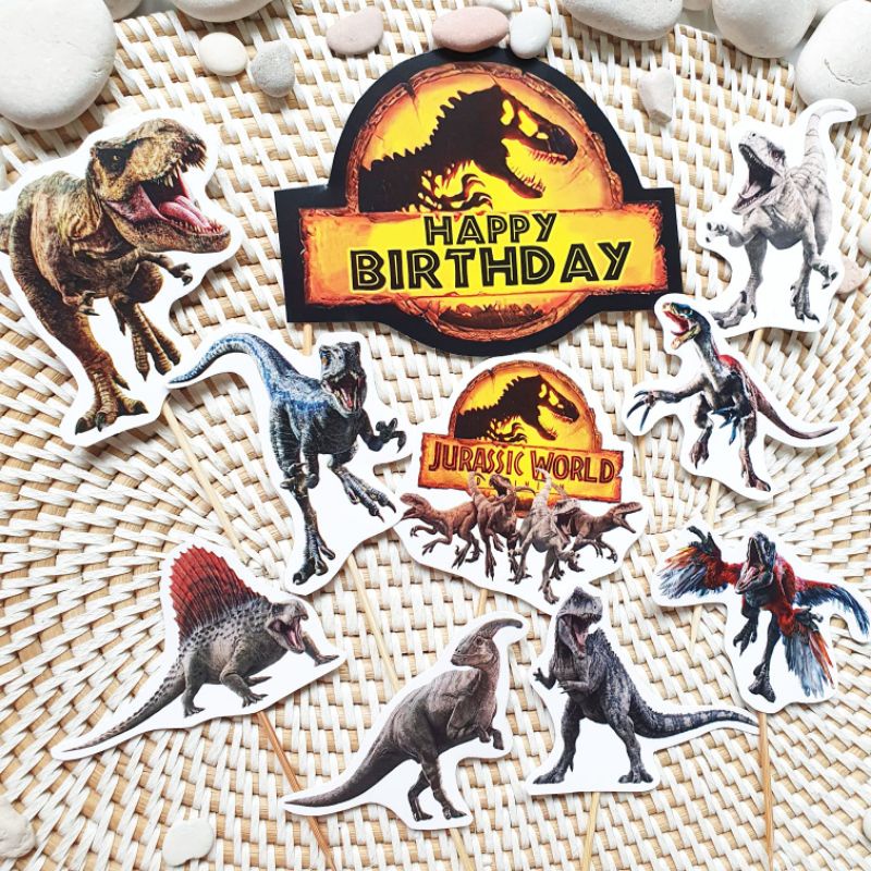 Jual Jurassic World Park Dino Dinosaurs Birthday Cake Topper Cupcake ...