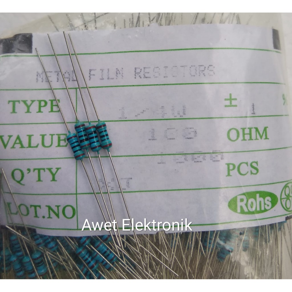 Jual Resistor 100r 1 4w Resistor 100r 1 4w Resistor 100 Ohm 1 4 Watt