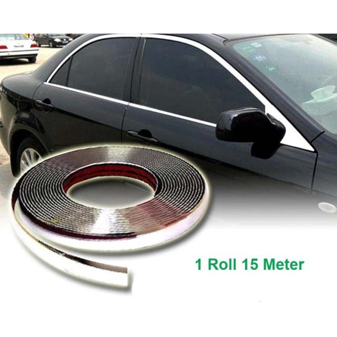Jual List Lis Chrome Krom Mobil Moulding Trim Body Eksterior 20mm x 15M ...