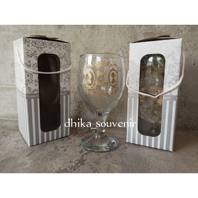 Jual Souvenir Gelas Wine kemas box, Gelas Pesta box | Shopee Indonesia