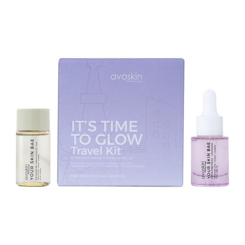 Jual TRAVEL KIT AVOSKIN Your Skin Bae Time To Glow (Set Serum & Toner ...