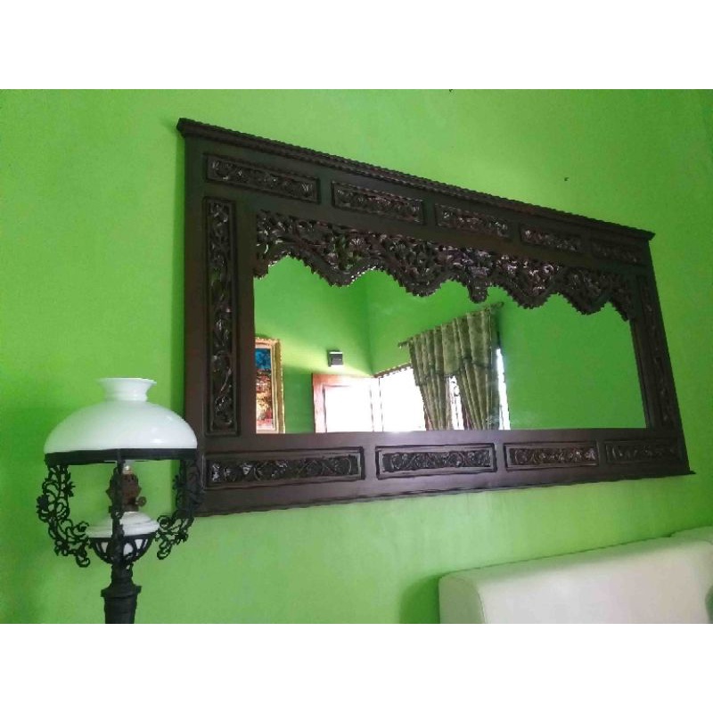 Jual KACA CERMIN UKIR KREPYAK KAYU JATI JEPARA | Shopee Indonesia