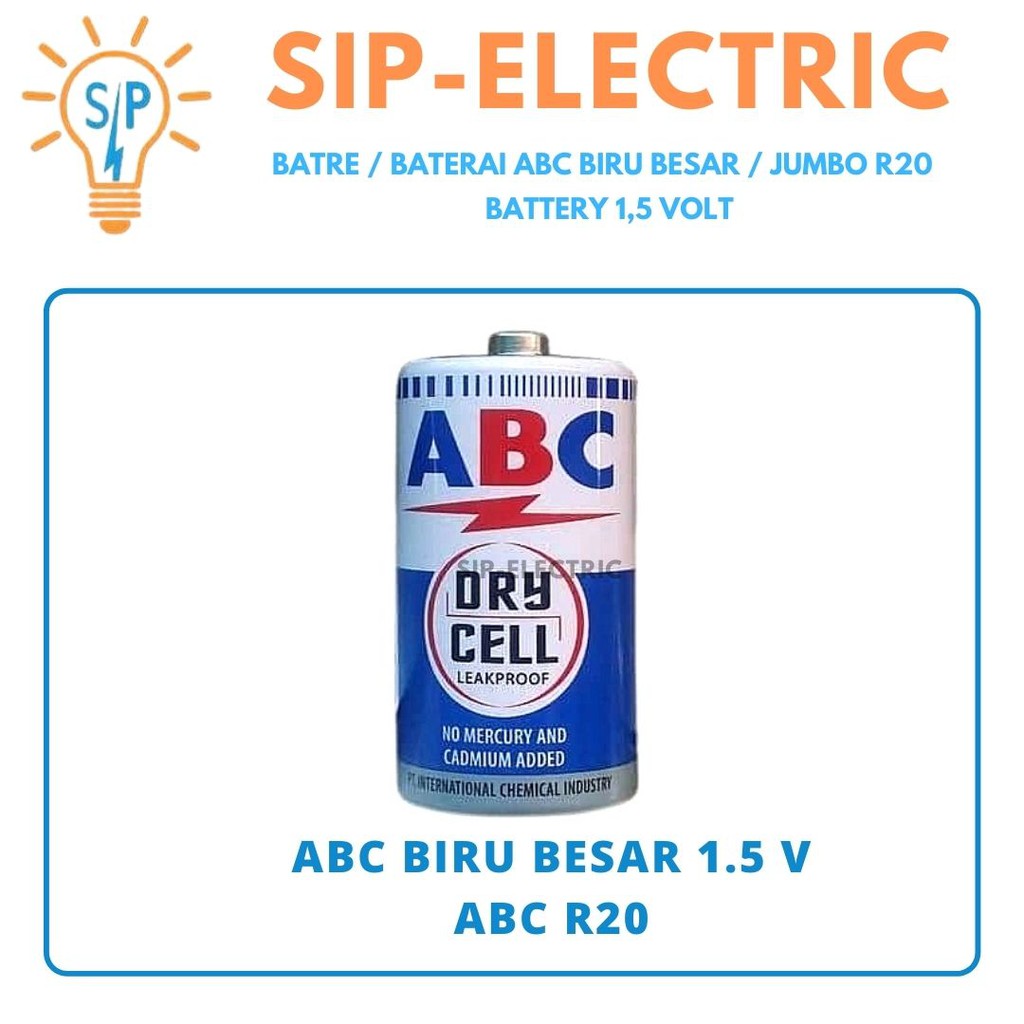 Jual Batre / Baterai Abc Biru Besar / Jumbo R20 Battery 1,5 Volt ...