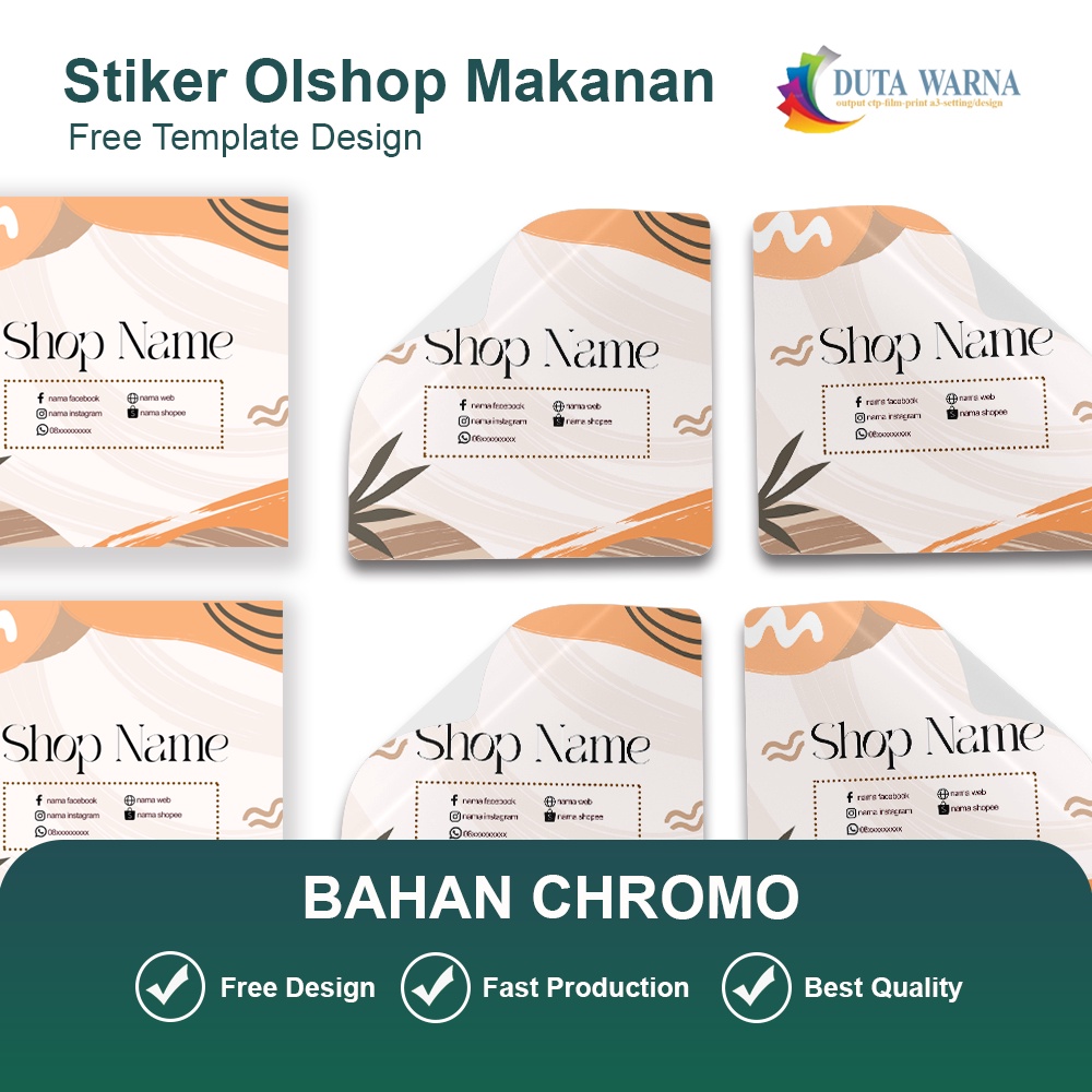 Jual CETAK STIKER LABEL OLSHOP KOTAK / STICKER KEMASAN MAKANAN MINUMAN ...