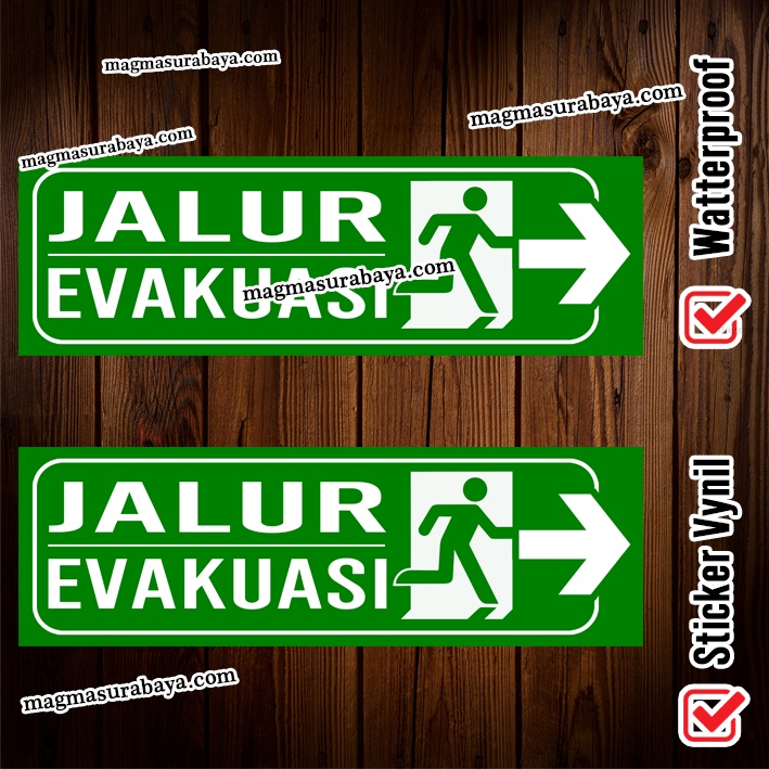 Jual Sticker stiker label Jalur Evakuasi panah kanan - sticker jalur ...