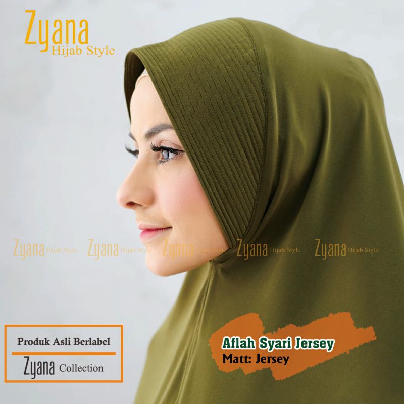 Jual ZYANA PREMIUM_Khimar Syari Jersey AFLAH Jumbo softped antem ...