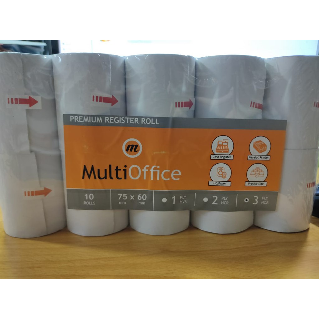 Jual Kertas Kasir Paper Roll 75 x 60 Multi Office 3ply NCR | Shopee Indonesia