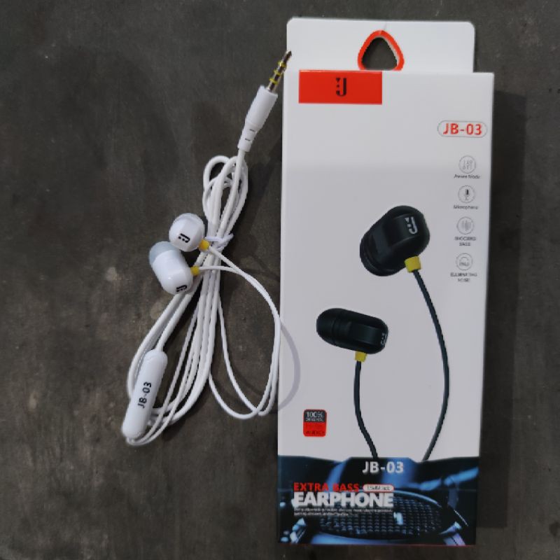 Jual Handsfree J JB 03 Bass Classic Wire Headset Earphone | Shopee ...