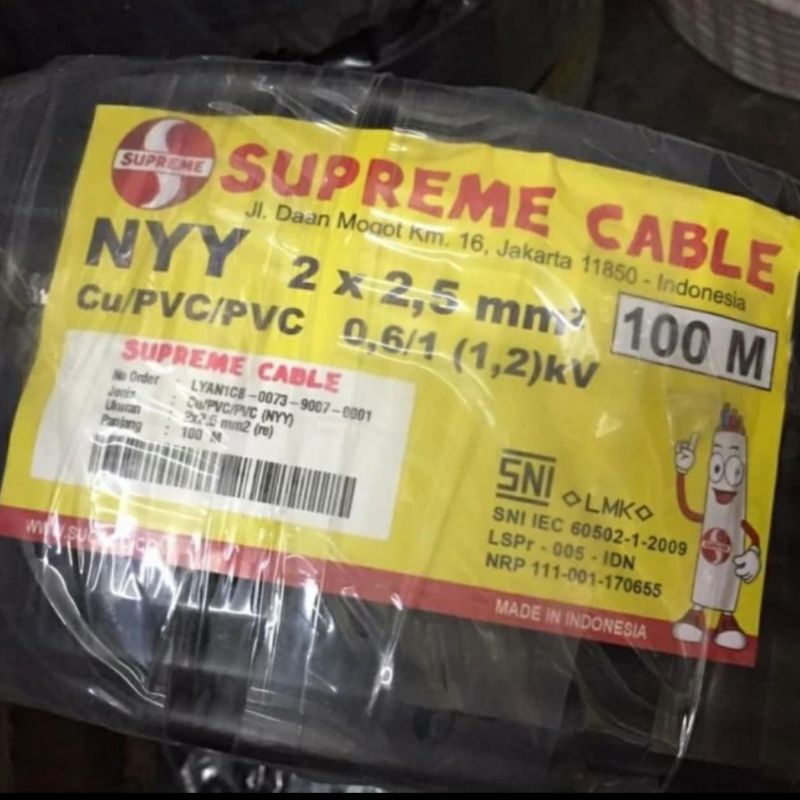 Jual Kabel NYY 2x2.5 Supreme @100M / NYY 2 x 2.5 Supreme @100 meter | Shopee Indonesia