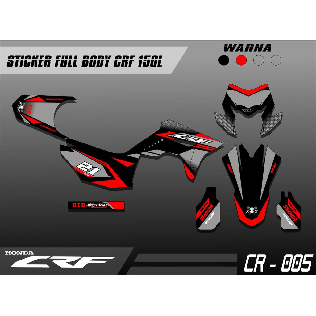 Jual Decal Sticker CRF 150L Fullbody - Dekal Stiker CRF 150 L Trail Supermoto CR 005 | Shopee ...