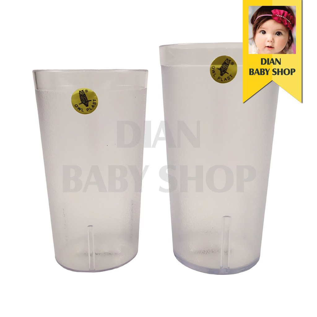 Jual Gelas Owl 350 ml & 500 ml Anti Pecah - Gelas Bening - Gelas Es Teh - Gelas Akrilik ...