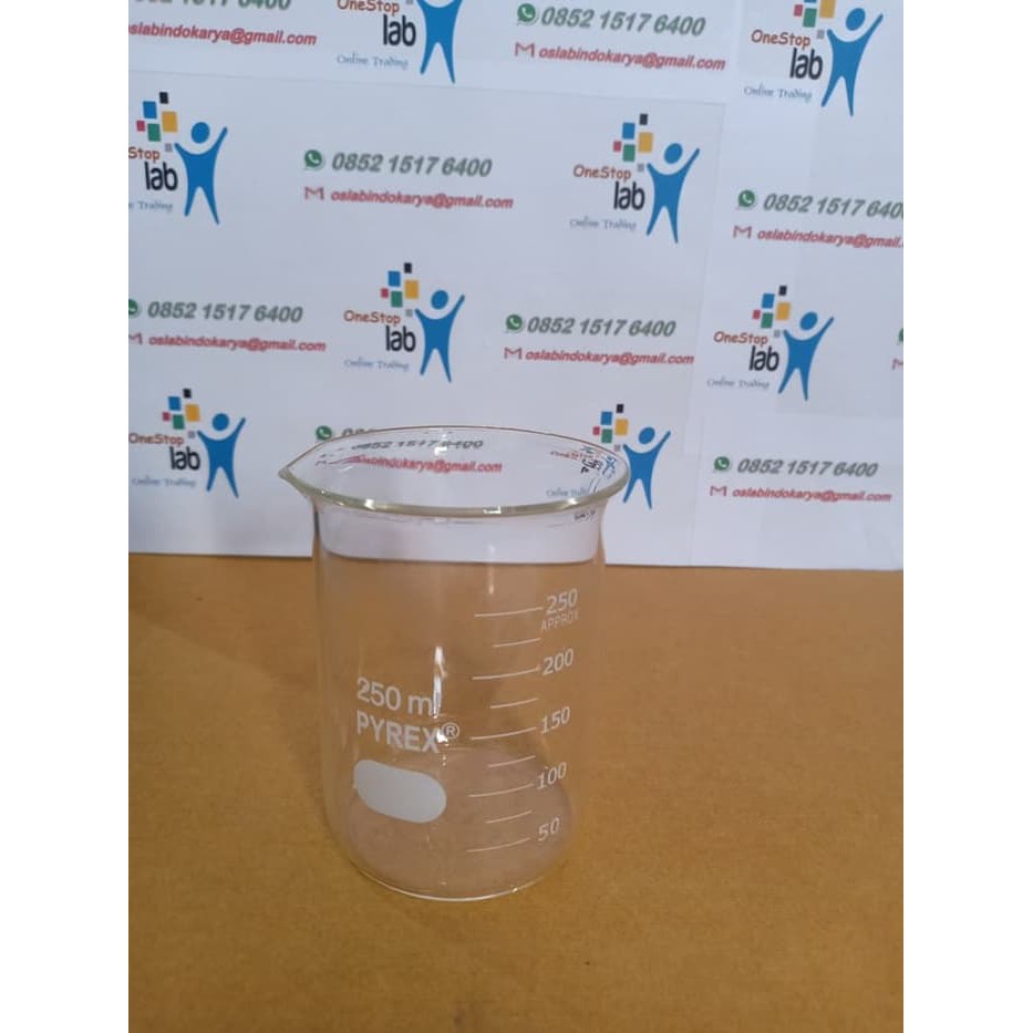 Jual Beaker Glass 250 ml Pyrex . gelas kimia / gelas piala 250mL ...
