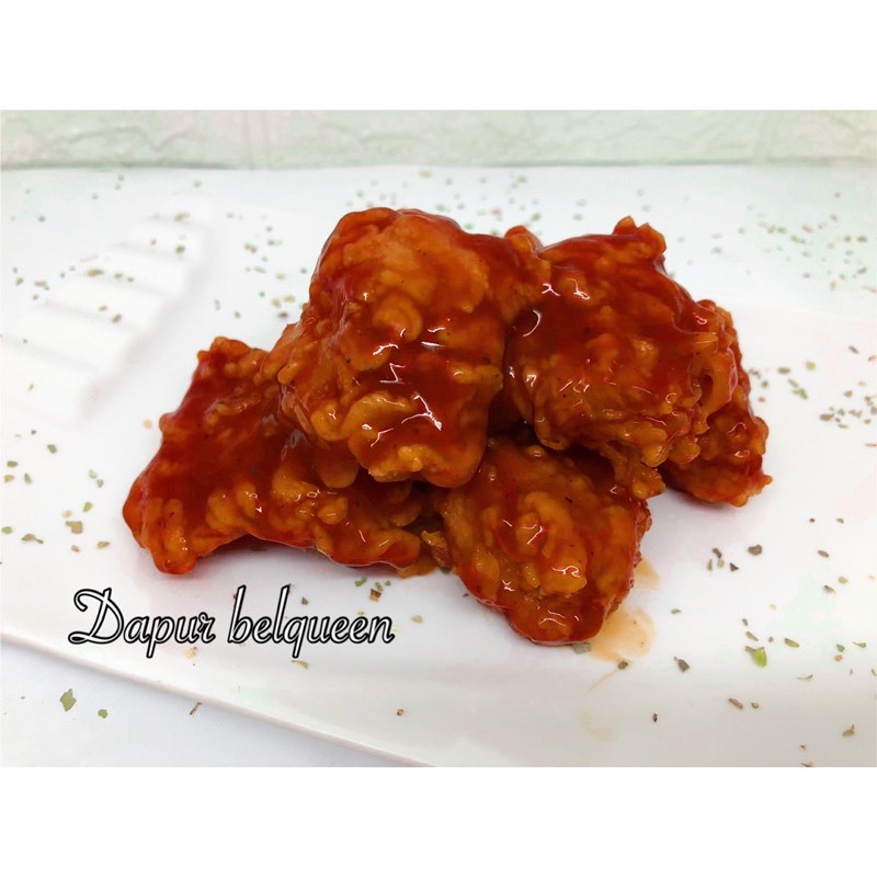 Jual Chicken lava wings tanpa nasi dilumuri dengan saos bbq spicy ...