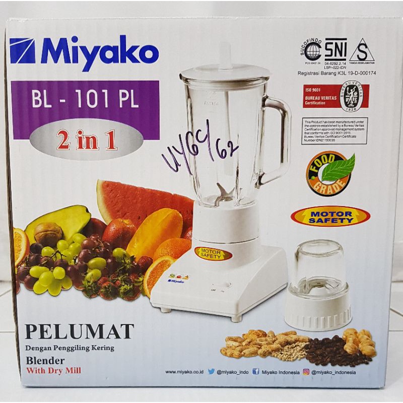 Jual Blender Miyako BL 101 PL plastik putih 1 Liter 2in1 | Shopee Indonesia