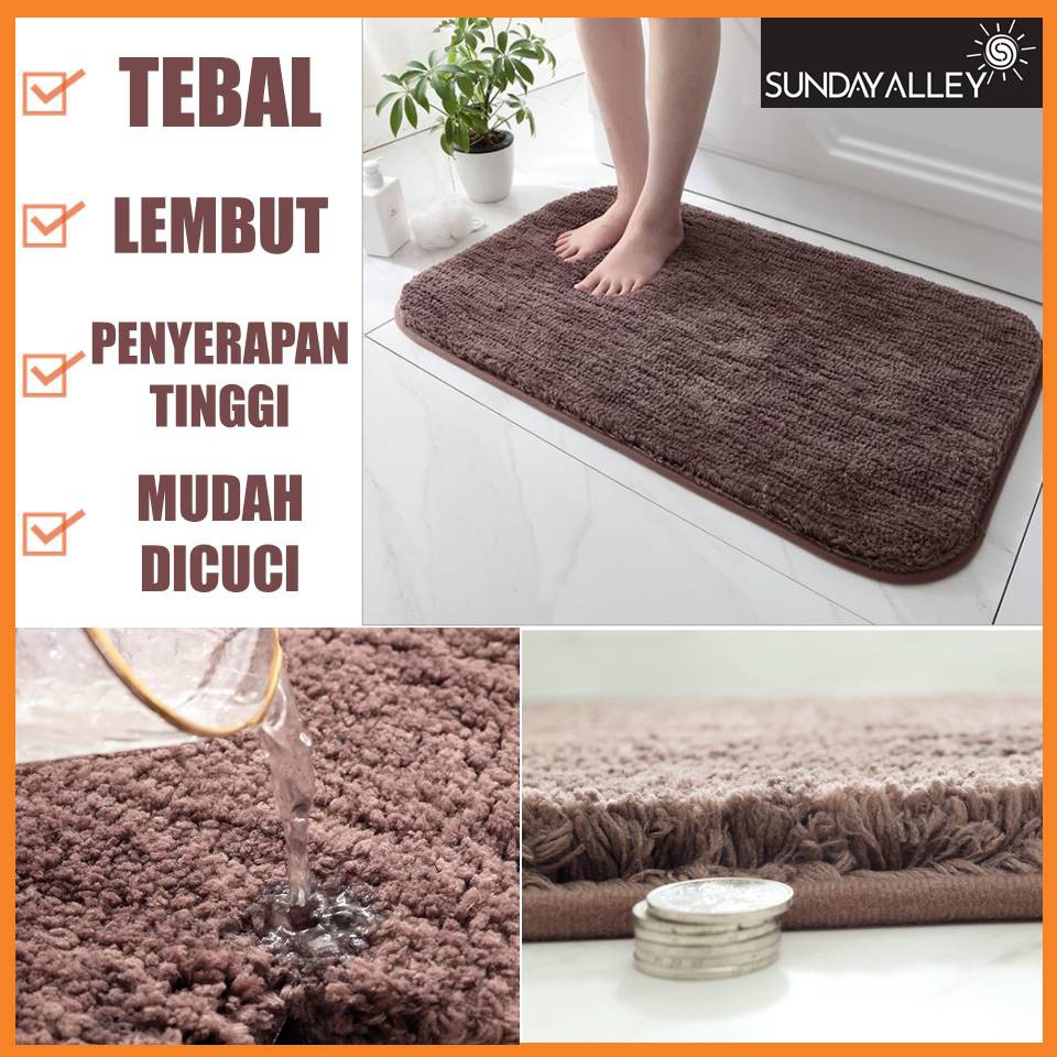 Jual Sunday Alley - 60x40 80x50 Keset Anti Slip Keset Tebal 3 CM Lembut ...