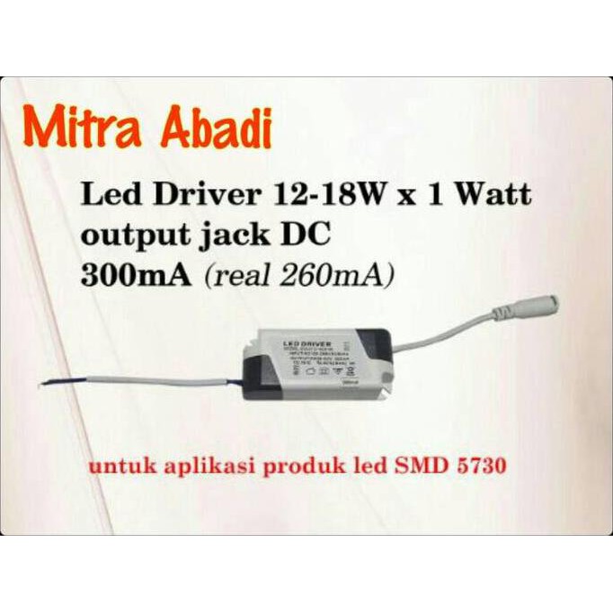 Jual LED Driver 12-18x1W 260 mA Jack DC AC-DC Casing Plastik | Shopee ...