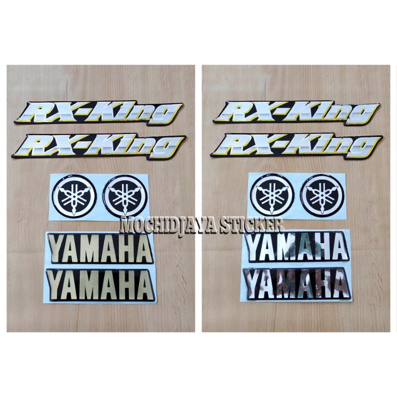 Jual Emblem rx king set yamaha silver list kuning stiker timbul rx king ...