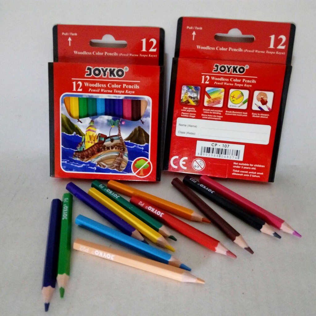 Jual pencil warna isi 12 pcs dalam satu kemasan dengan papan nama ...