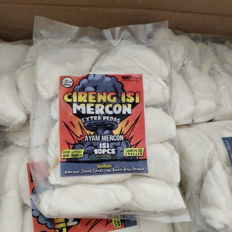 Jual cireng mercon isi ayam extra pedas 10 pcs | Shopee Indonesia
