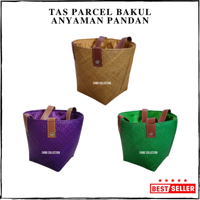 Jual Tas Parcel Anyaman Pandan Model Bakul Tali Kulit Sintetis Keanjang ...