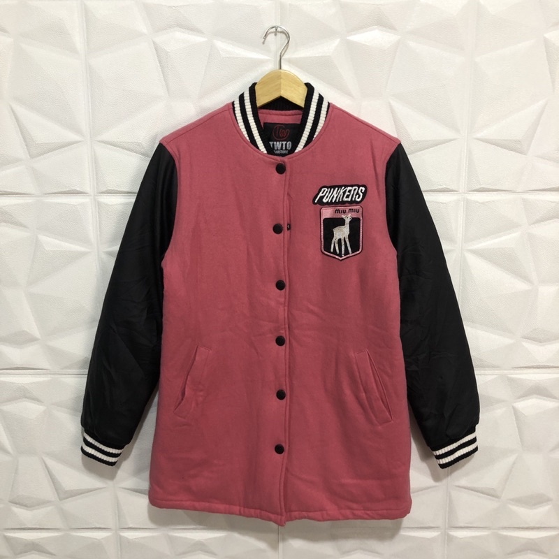 Jual Varsity Second Varsity MiuMiu Second Varsity Jacket Leather Bomber ...