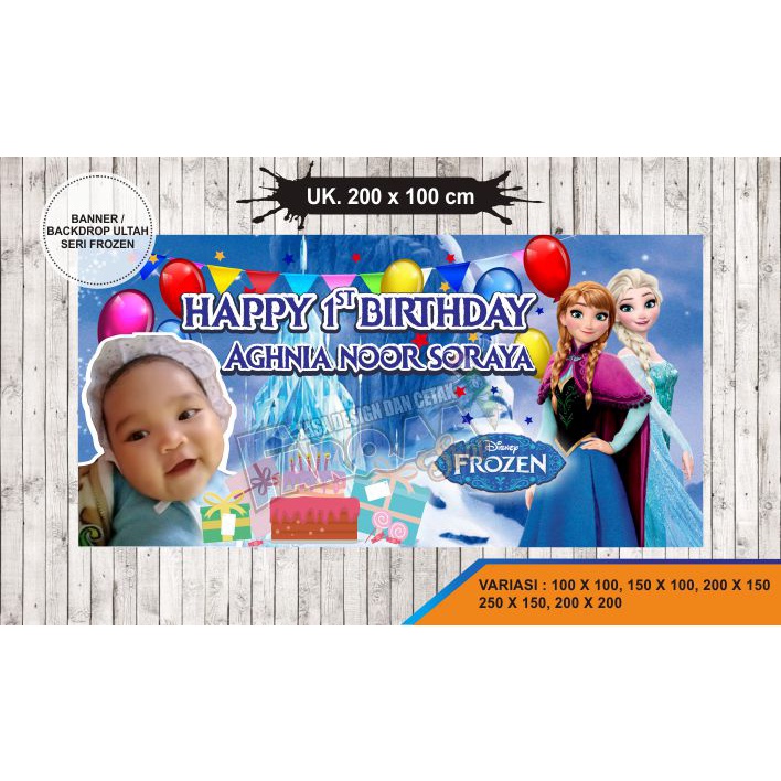 Jual Banner / Backdrop Ulang Tahun Uk. 200x100 Free Design!!!! | Shopee ...