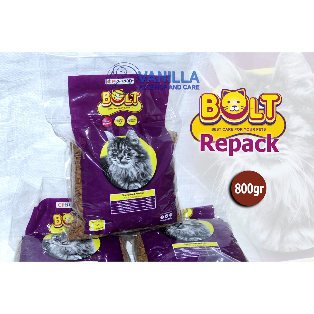 Jual Bolt Repack 800gr dry food/makanan kucing termurah | Shopee Indonesia
