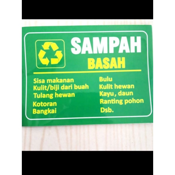 Jual stiker vinyl SAMPAH BASAH 10x15cm..sgin rambu K3 | Shopee Indonesia