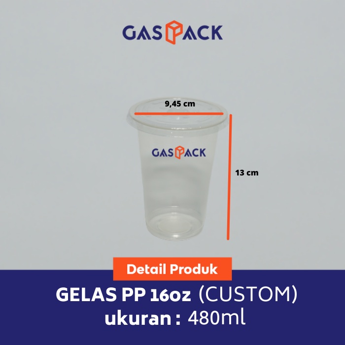 Jual Gelas Plastik - Plastic Cup PP (Cetak Logo) 16 oz (480ml) | Shopee Indonesia