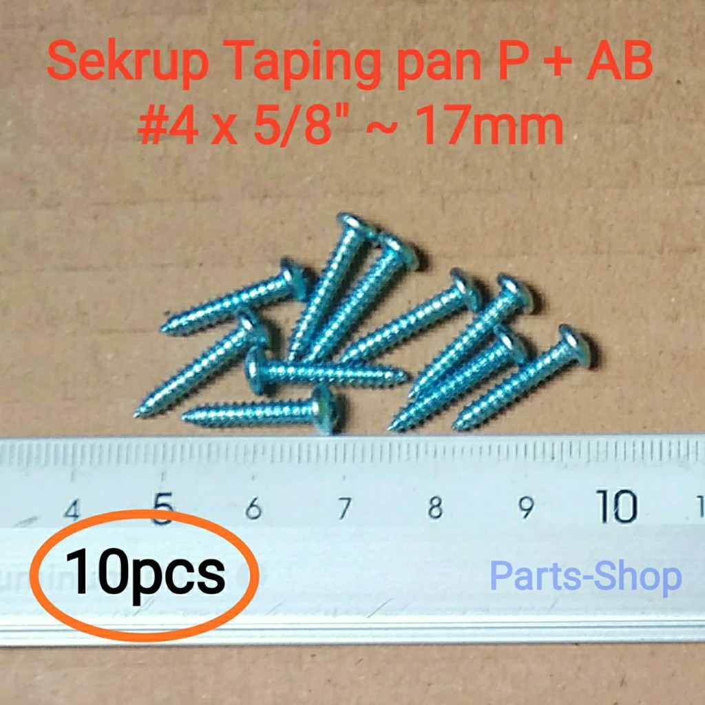 Jual 10pcs #4 x 5/8" Sekrup Taping pan P + AB Tapping Screw #4 x 5/8 ...