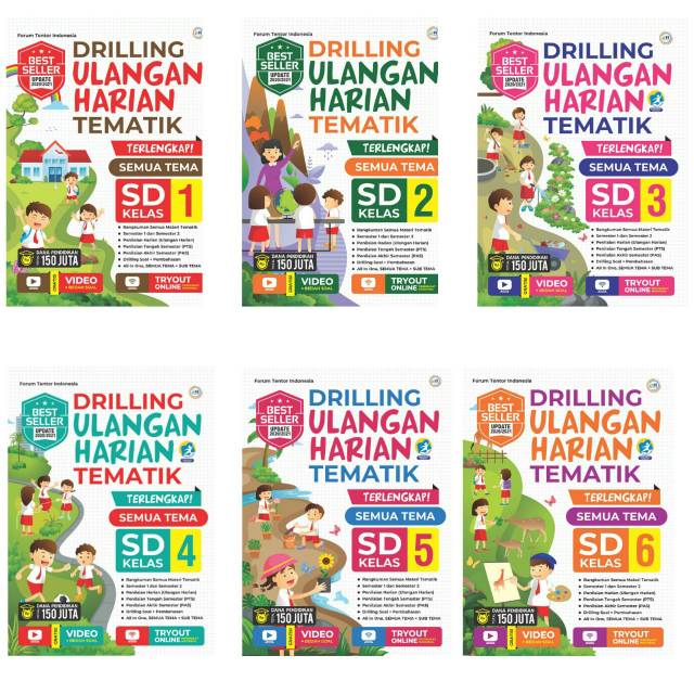 Jual BUKU SD : DRILLING ULANGAN HARIAN TEMATIK TERLENGKAP SD KELAS 1 2 3 4 5 6 | Shopee Indonesia