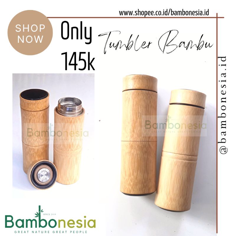 Jual Tumbler Bambu Premium Bisa Custom Grafir Termos Botol Minum Bambu ...